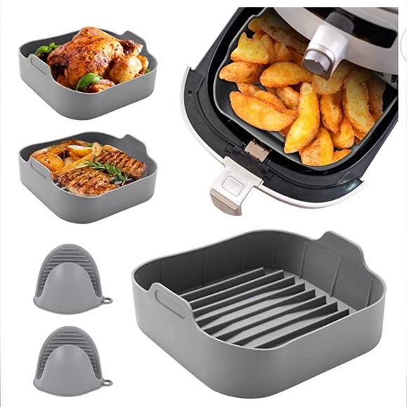 Kitchen | Silicone Basket For Air Fryer With 2 Heat Resistant Silicone ...